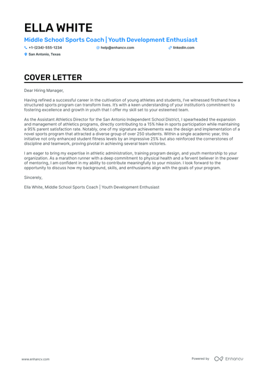 7 Professional Athlete Cover Letter Examples and Template for 2025 ...