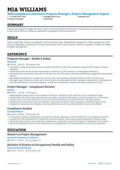 20 Compliance Manager Resume Examples & Guide for 2025