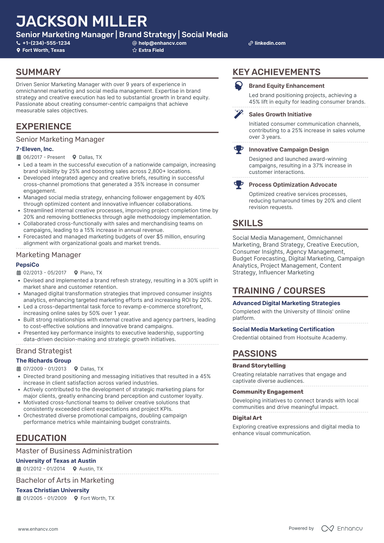 11 Social Media Influencer Resume Examples & Guide for 2025