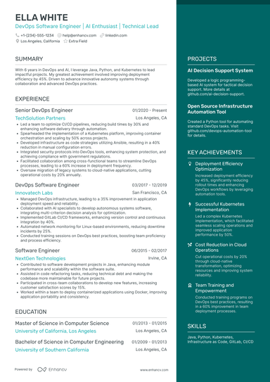 15 DevOps Engineer Resume Examples & Guide for 2025