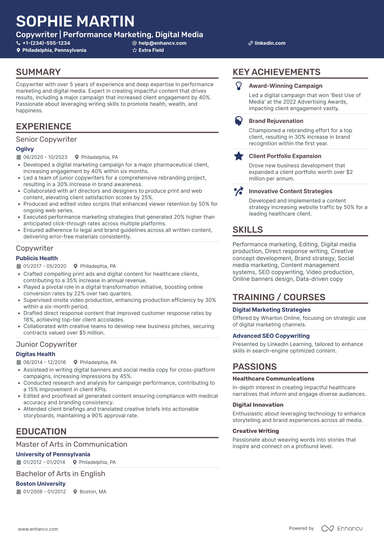 22 Copywriter Resume Examples & Guide for 2025