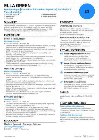41 Web Developer Resume Examples & Guide for 2025