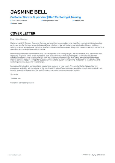 25 Professional Customer Service Cover Letter Examples and Template for ...