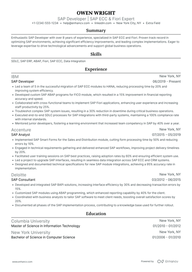 18 SAP Resume Examples & Guide for 2025