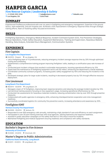 20 Firefighter Resume Examples, Templates & Guide for 2025