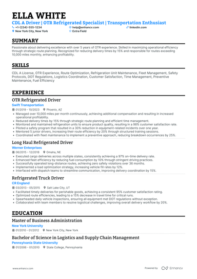 26 Truck Driver Resume Examples & Guide for 2025