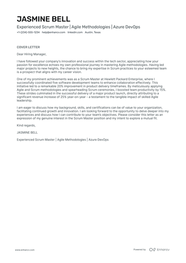 9 Professional Scrum Master Cover Letter Examples and Template for 2024 ...