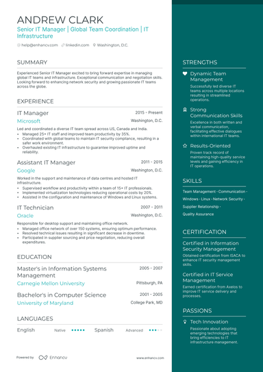 27 IT Manager Resume Examples & Guide for 2025