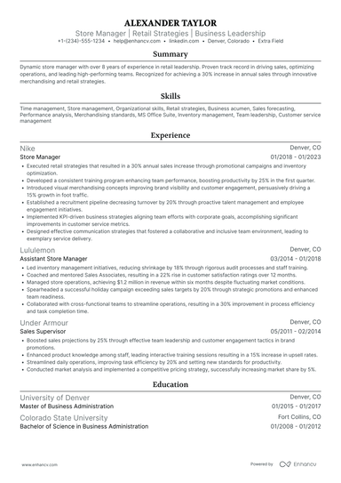 25 Store Manager Resume Examples & Guide for 2025