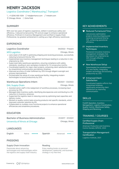 17 Logistics Coordinator Resume Examples & Guide for 2025