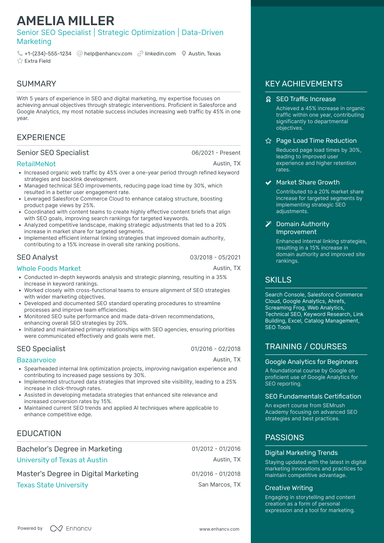 10 SEO Specialist Resume Examples, Templates & Guide for 2025