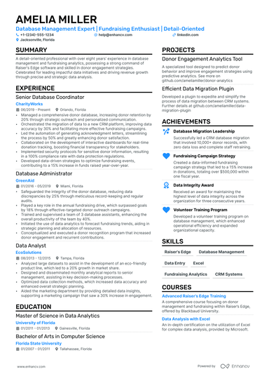 13 Database Engineer Resume Examples & Guide for 2024