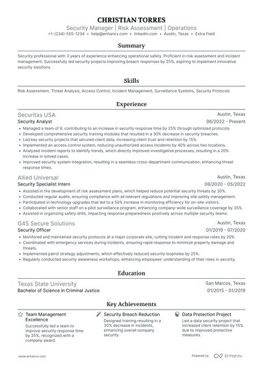 23 Security Manager Resume Examples That Got Jobs for 2025