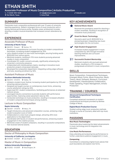 21 Musician Resume Examples That Got Jobs for 2025