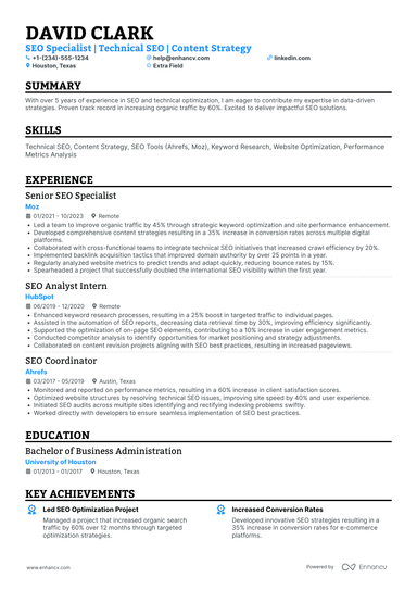 23 SEO Resume Examples & Guide for 2025