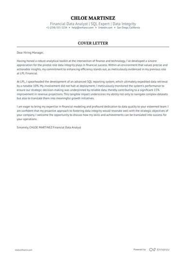 20 Professional Data Analyst Cover Letter Examples and Template for ...