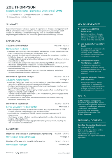 19 Biomedical Engineer Resume Examples & Guide for 2025