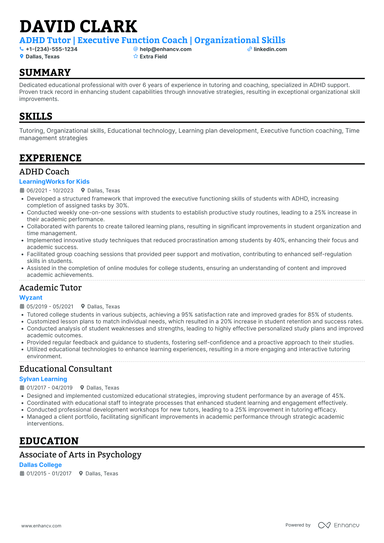 16 Tutor Resume Examples & Guide for 2025
