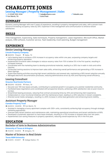 24 Property Manager Resume Examples & Guide for 2025