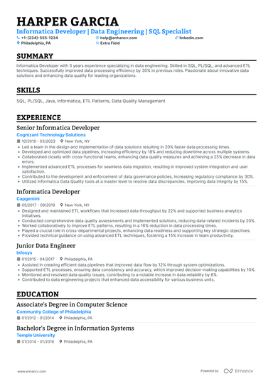 18 Informatica Resume Examples & Guide for 2025