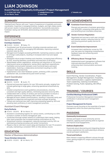 25 Event Planner Resume Examples & Guide for 2025