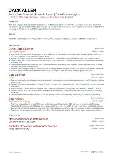 19 Power BI developer Resume Examples & Guide for 2025