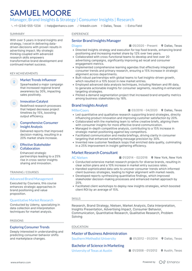27 Brand Manager Resume Examples & Guide for 2025
