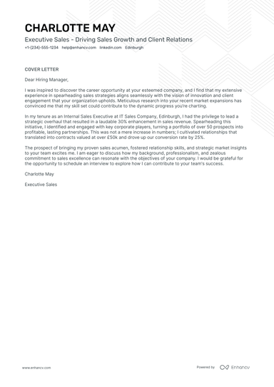 17 Professional Sales Cover Letter Examples and Template for 2024 | Enhancv