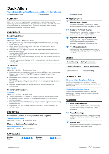23 Driver Resume Examples & Guide for 2025