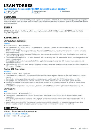 18 SAP Resume Examples & Guide for 2025