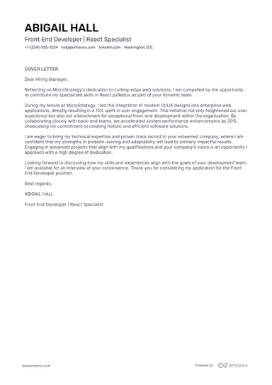 8 Professional React Full Stack Developer Cover Letter Examples and ...