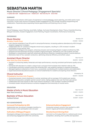 21 Musician Resume Examples That Got Jobs for 2025