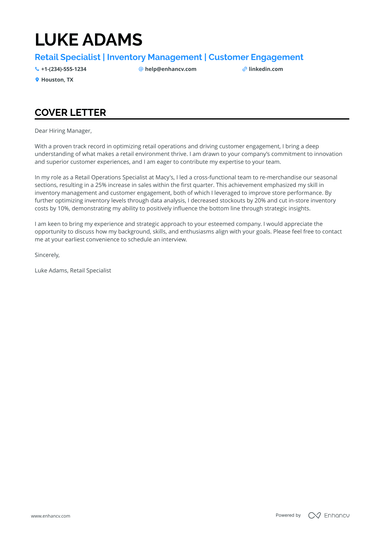 5 Professional Target Cover Letter Examples and Template for 2025 | Enhancv