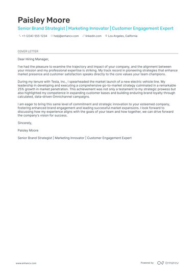 9 Professional Brand Manager Cover Letter Examples and Template for ...