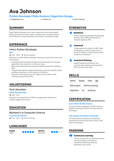 8 Python Developer Resume Examples & Guide for 2024
