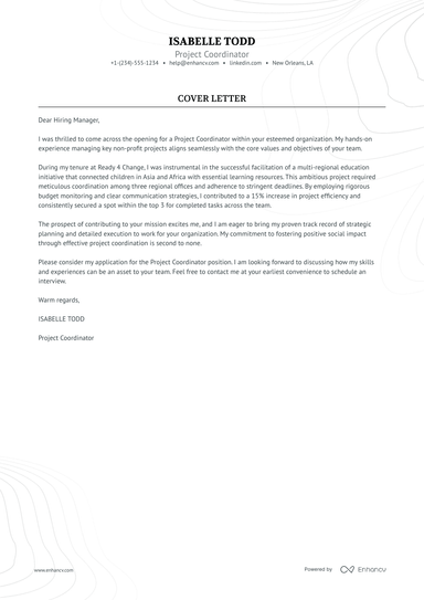 4 Professional Volunteer Cover Letter Examples and Template for 2025 ...