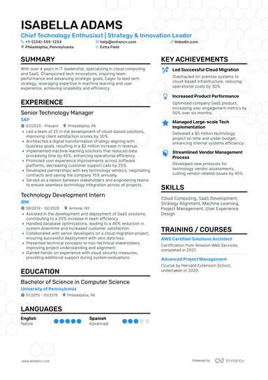 27 Chief Technology Officer (CTO) Resume Examples & Guide for 2025