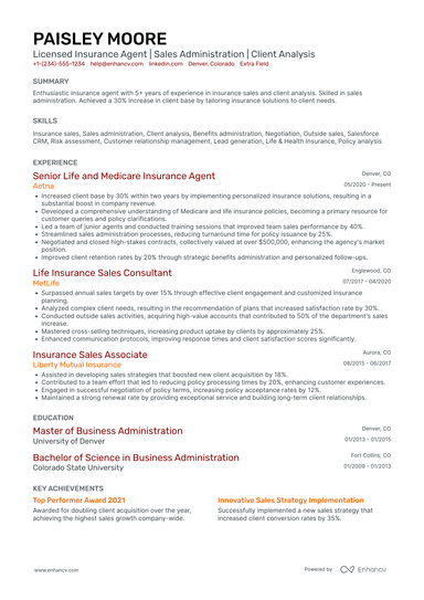 25 Insurance Agent Resume Examples That Got Jobs for 2025