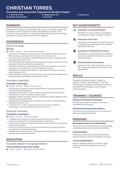 23 Translator Resume Examples & Guide for 2025