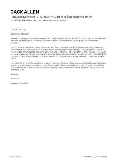 9 Professional Brand Manager Cover Letter Examples and Template for ...