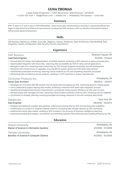 18 Azure Data Engineer Resume Examples With 10/10 Score In 2025