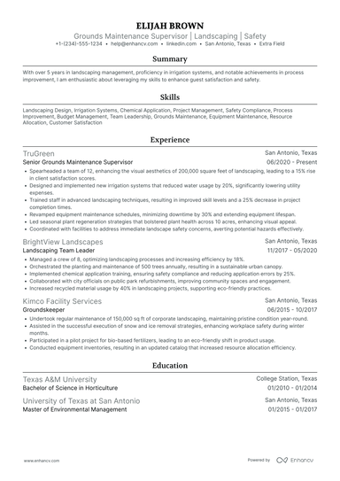 21 Landscaping Resume Examples, Templates & Guide for 2025