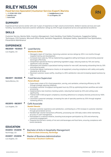 22 Barista Resume Examples & Guide for 2025