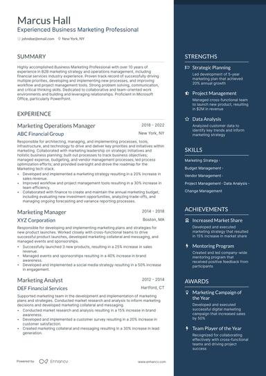 36 Marketing Resume Examples & Guide for 2025