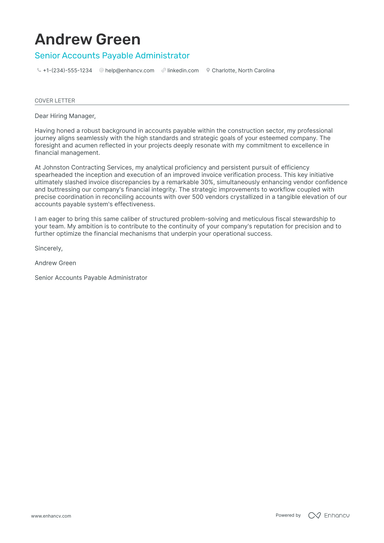 8 Professional Accounts Payable Cover Letter Examples and Template for ...
