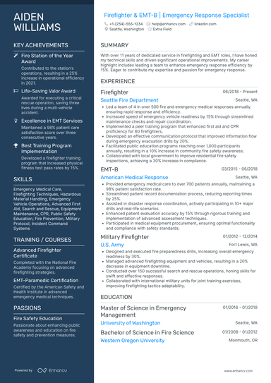 20 Firefighter Resume Examples, Templates & Guide for 2025