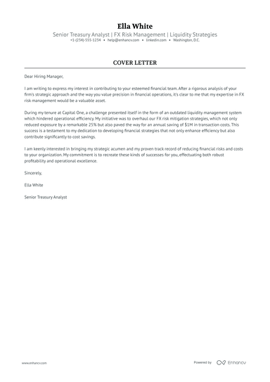 13 Professional Finance Manager Cover Letter Examples and Template for ...