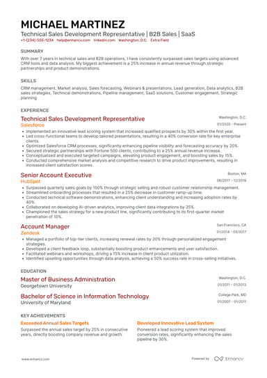 17 Sales Development Representative Resume Examples & Guide for 2025