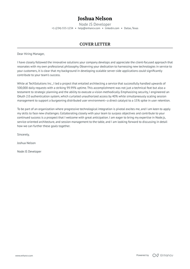 24 Professional Web Developer Cover Letter Examples and Template for ...