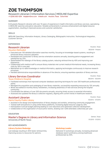 22 Librarian Resume Examples That Got Jobs for 2025